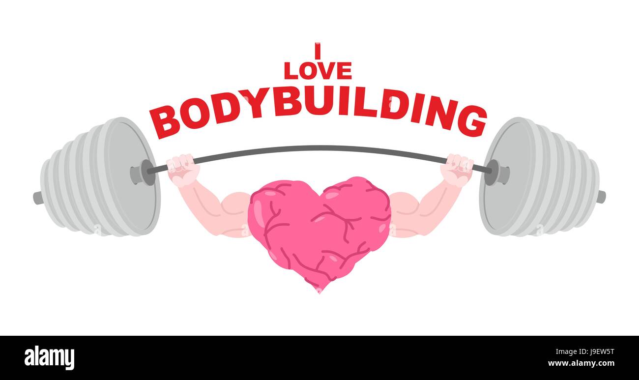 I love bodybuilding. A symbol of a strong heart with big muscles does ...