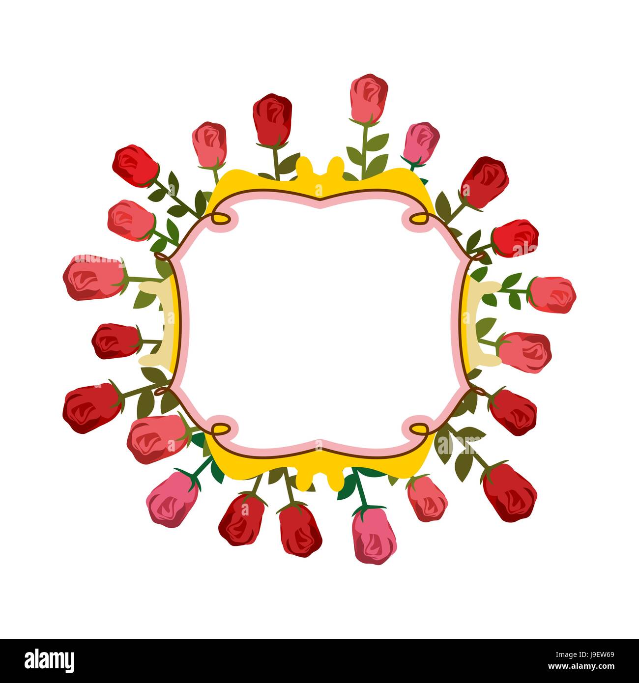 Retro frame of roses. Vintage flowers. Vector illustration Stock Vector ...