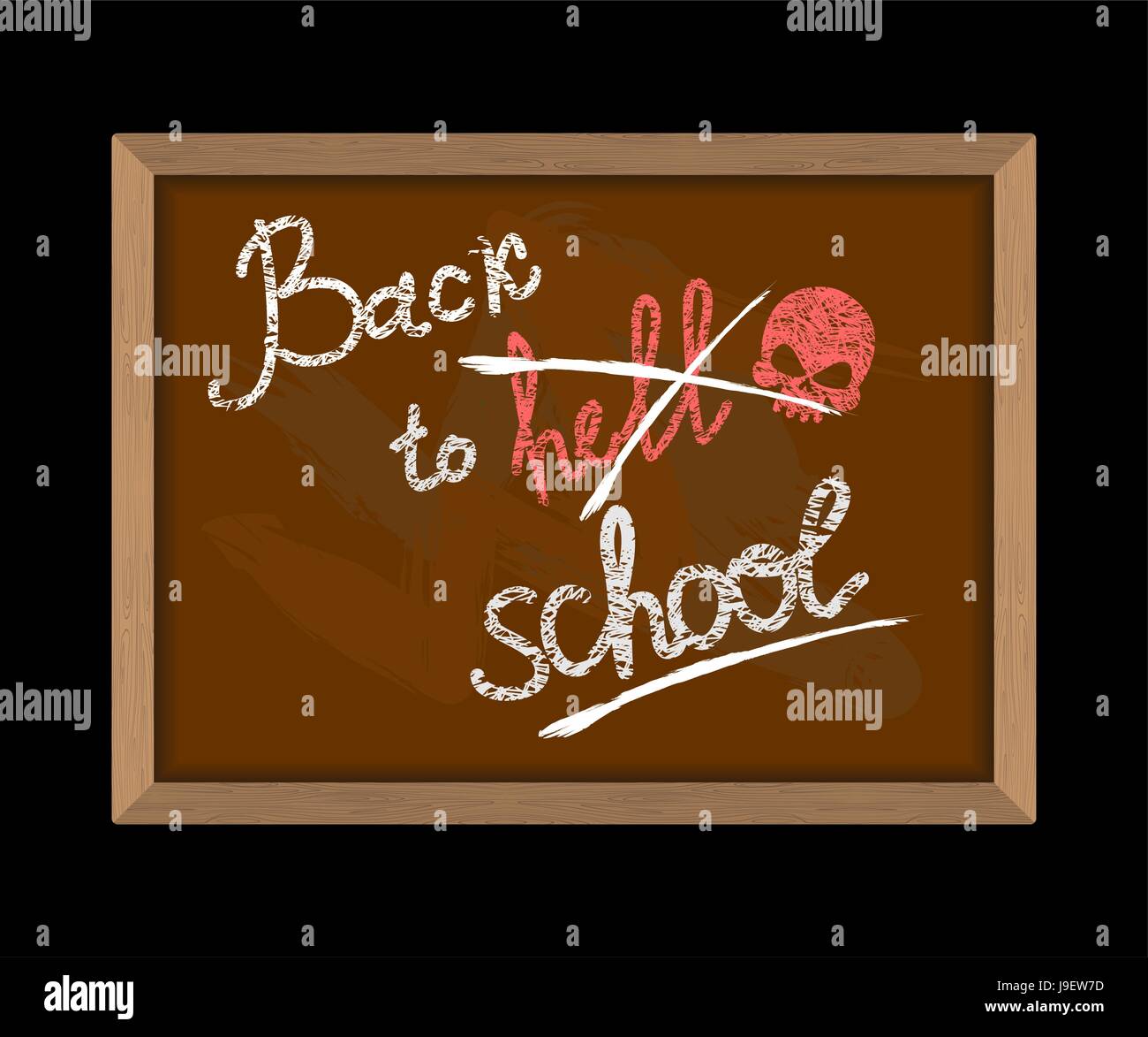 Back to hell (crossed out in school) and skull. Hooligan Inscription in ...