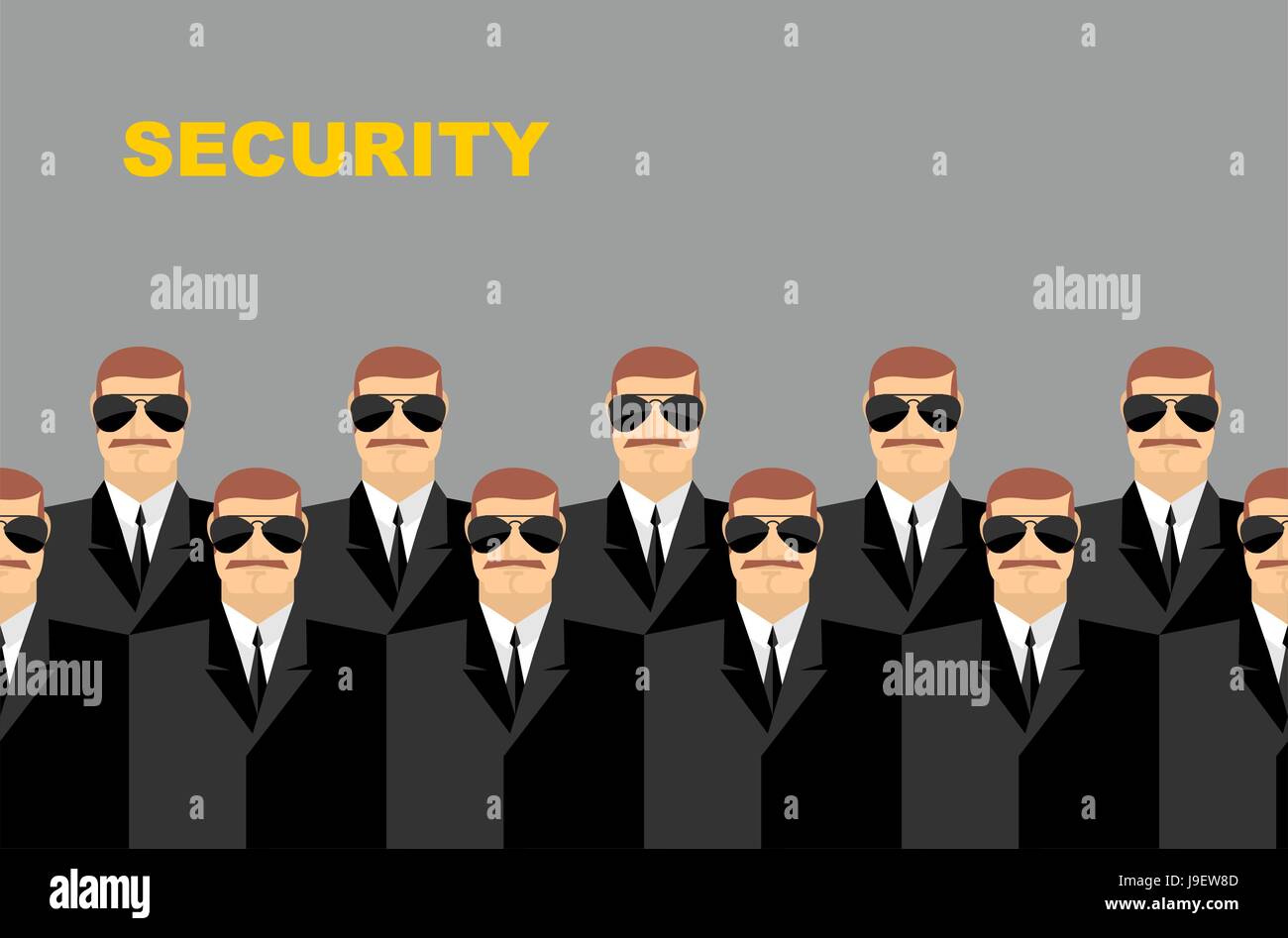 Security Bodyguard. Pattern of men in glasses. Vector background of ...