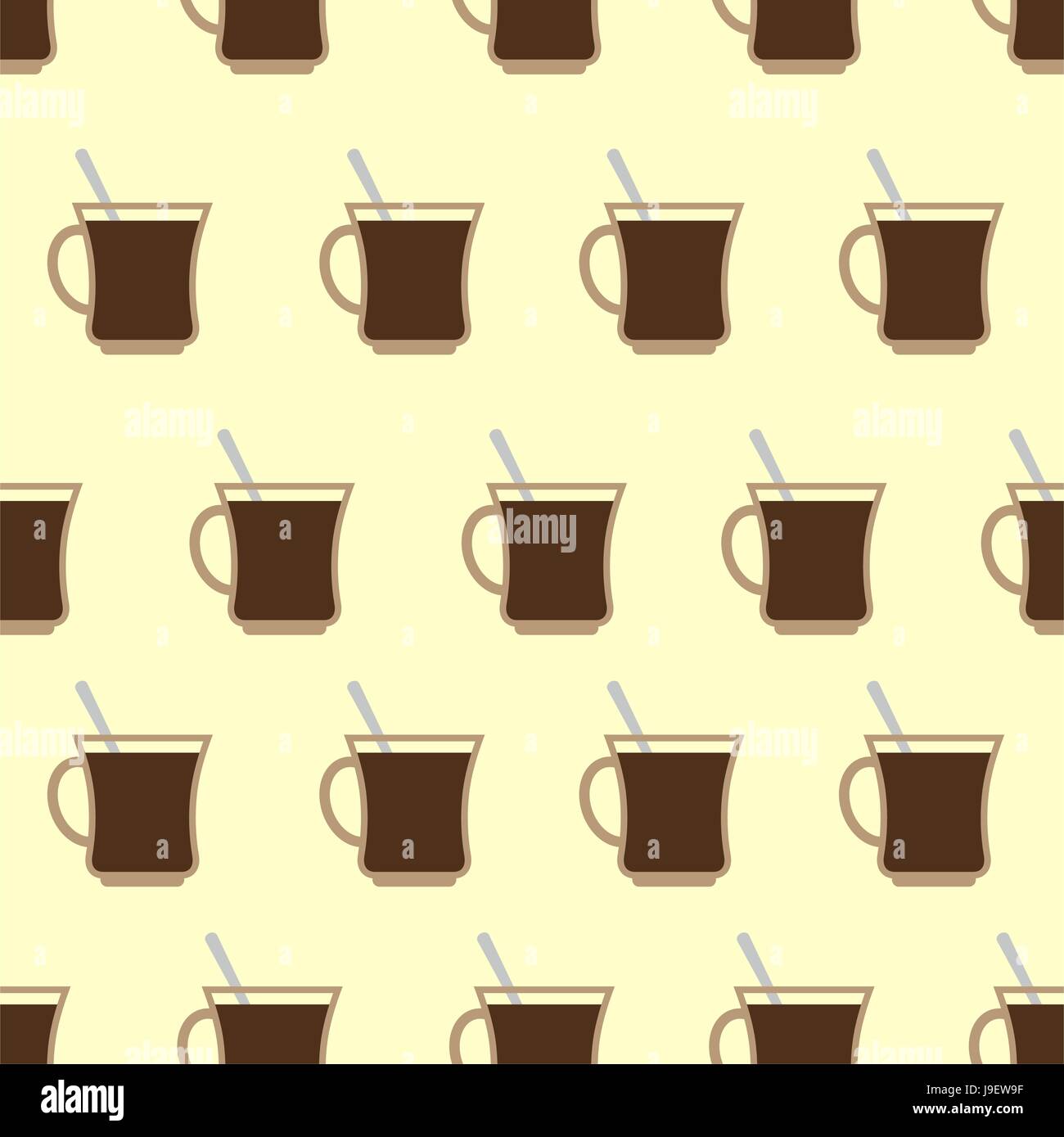 Coffee mugs pattern vector vectors Stock Vector Images - Alamy