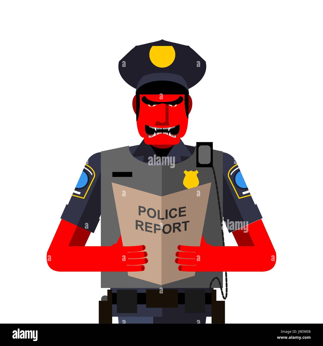 Cartoon illustration police officer looking hi-res stock photography ...