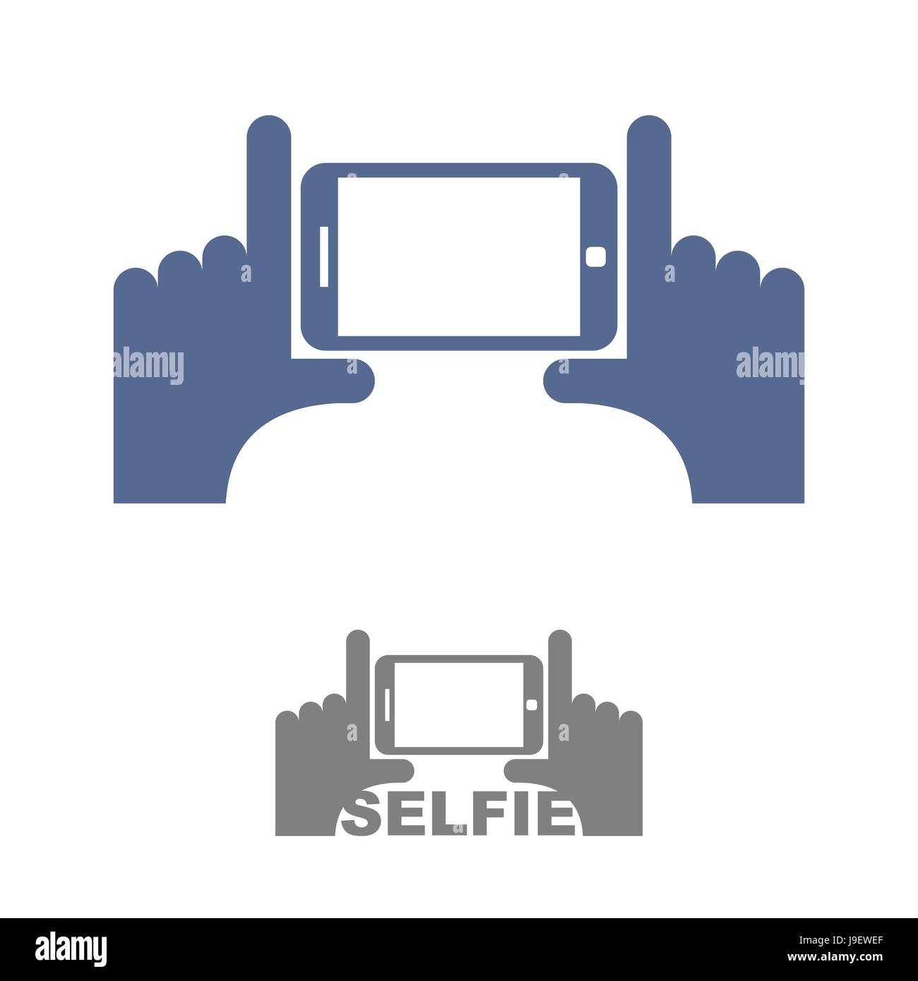 Selfie Logo. Sign emblem for a photo on phone. Hands and a Smartphone ...