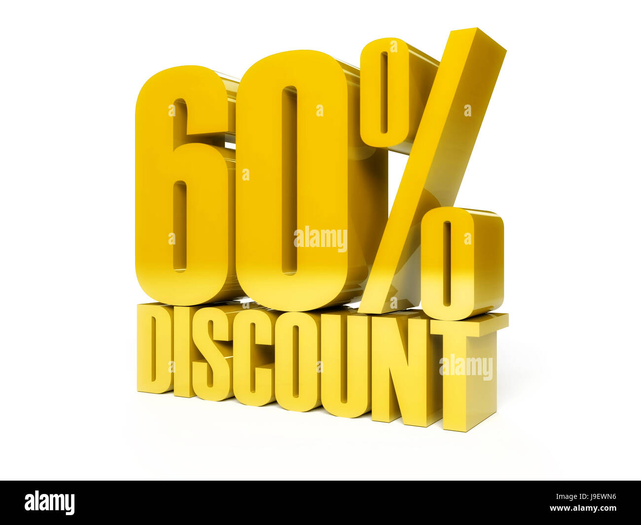 60 percent discount. Golden shiny text. Concept 3D illustration Stock ...