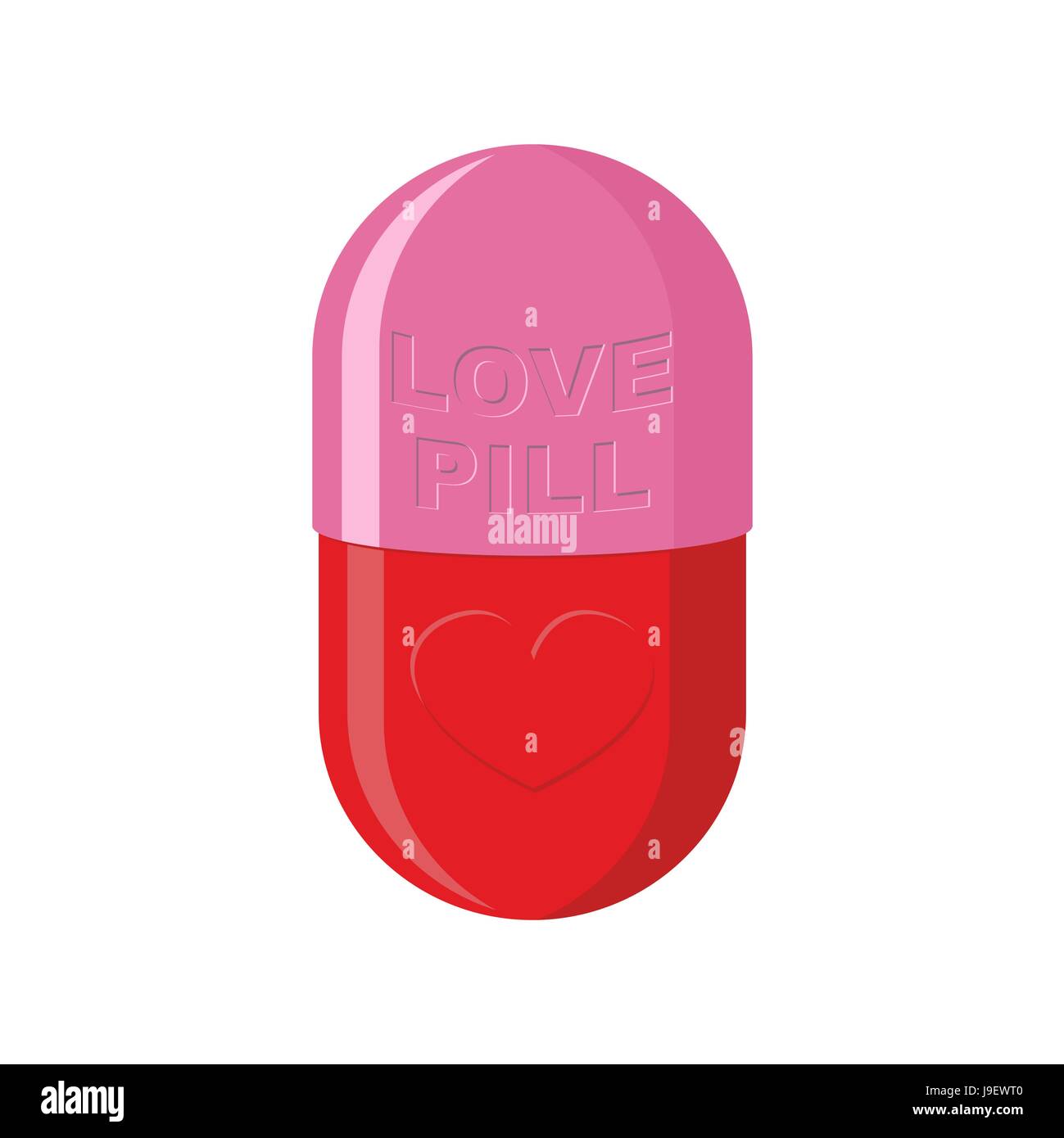 Pill love heart symbol. Pink Tablet for love. Vector illustration of ...