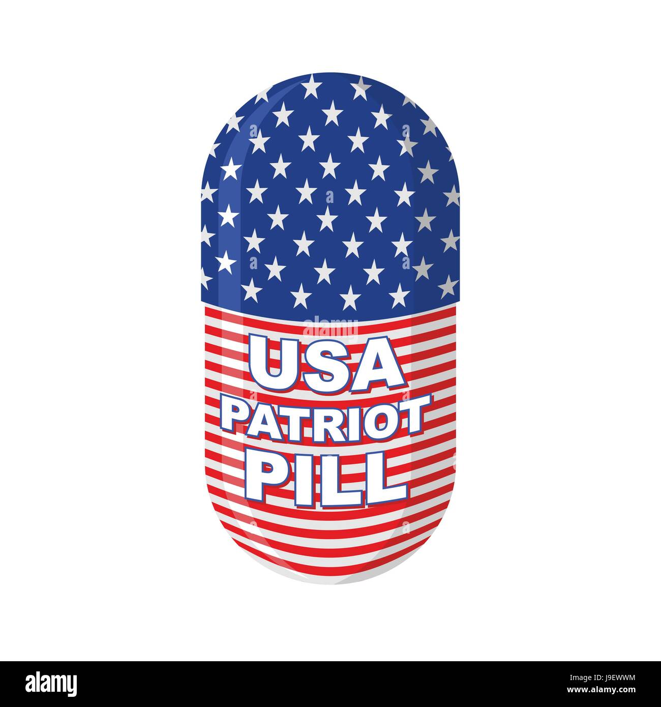 USA Patriotic pill. American flag Capsule. Vector illustration medical ...
