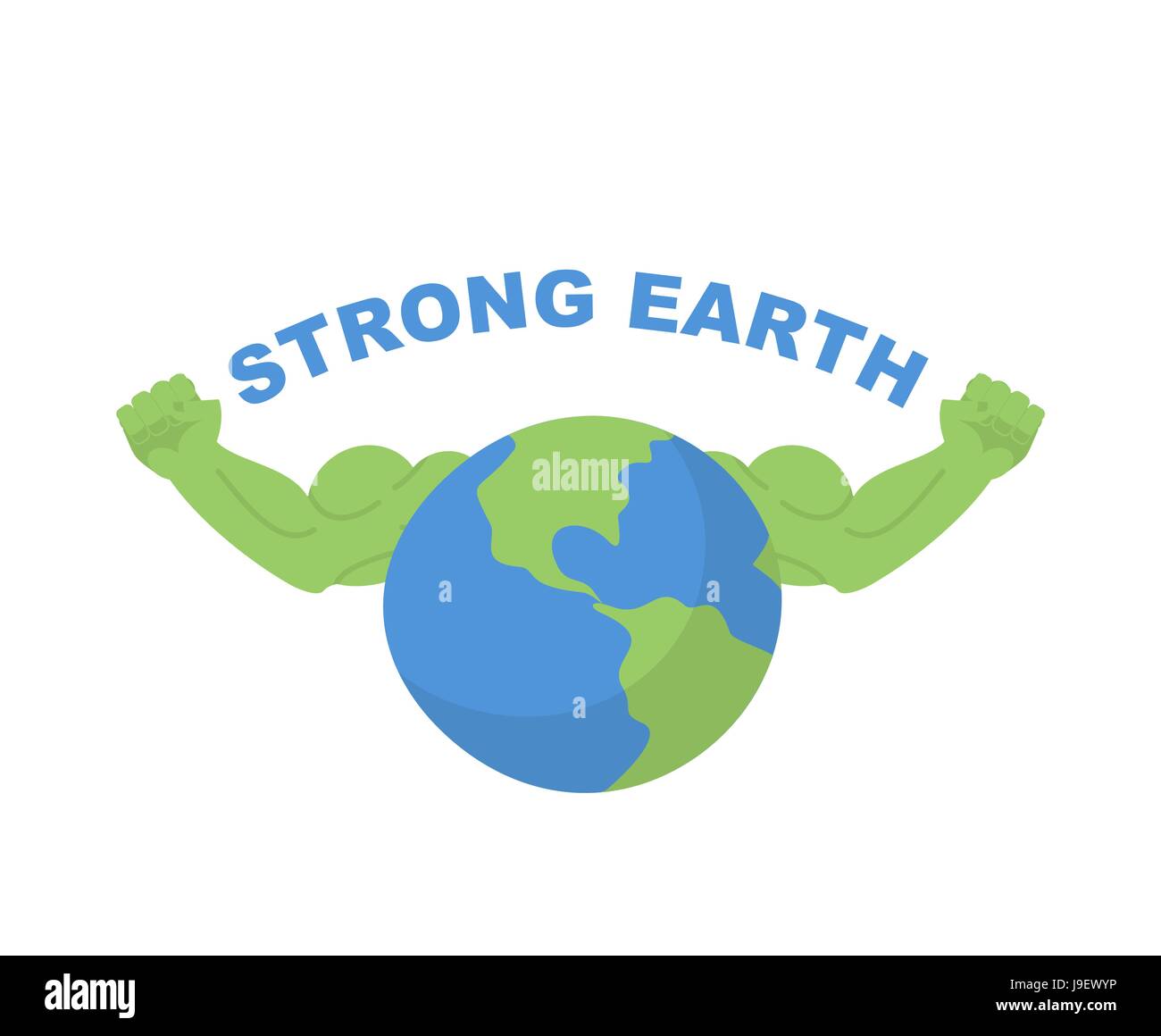 Strong Earth. Planet bodybuilder with huge muscles. Vector illustration ...