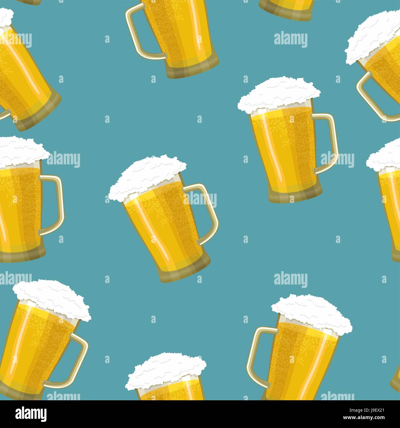 Seamless background tankards foamy glass of beer Stock Vector Image ...