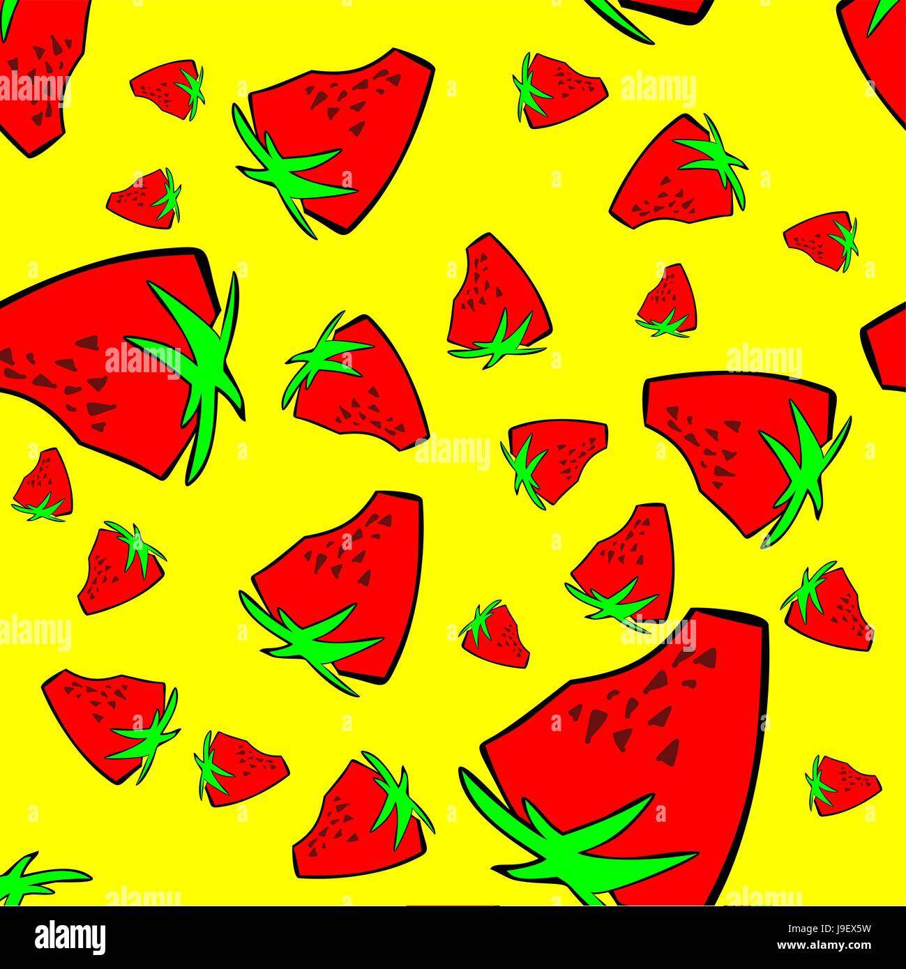 Strawberry seamless pattern background, cartoon cheerful Strawberry ...