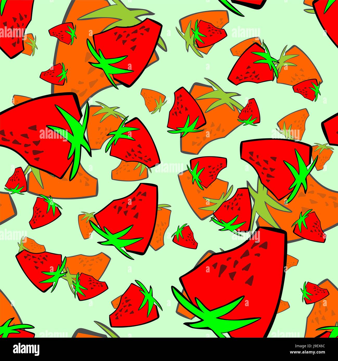 Strawberry seamless pattern background, cartoon cheerful Strawberry ...
