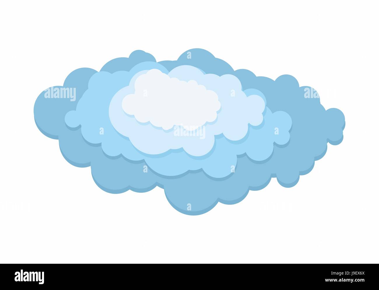 Cloud layer. 3D Blue cloud on a white background. Vector illustration ...