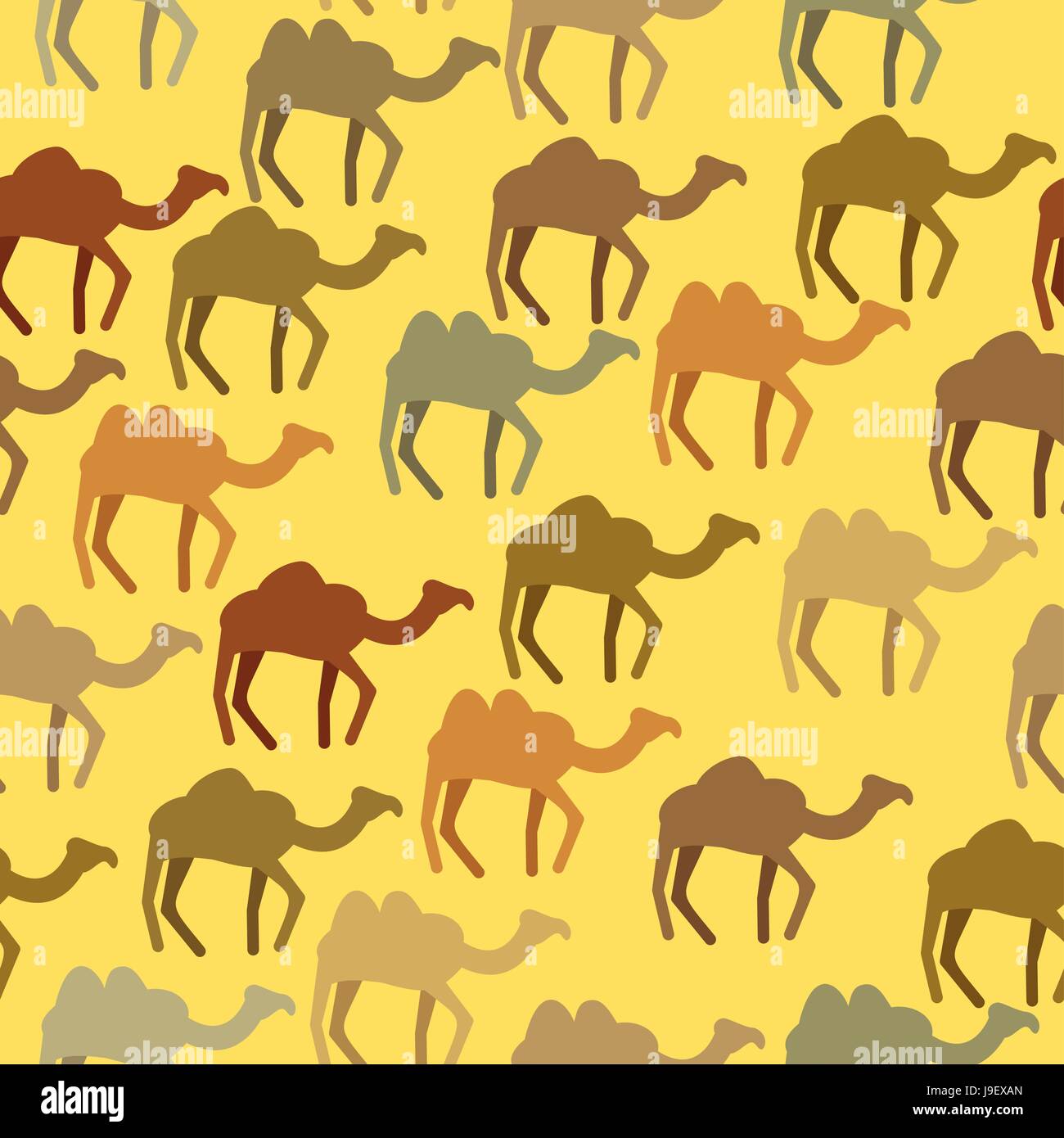 Camels seamless pattern. Background of desert animals. Vector ornament ...