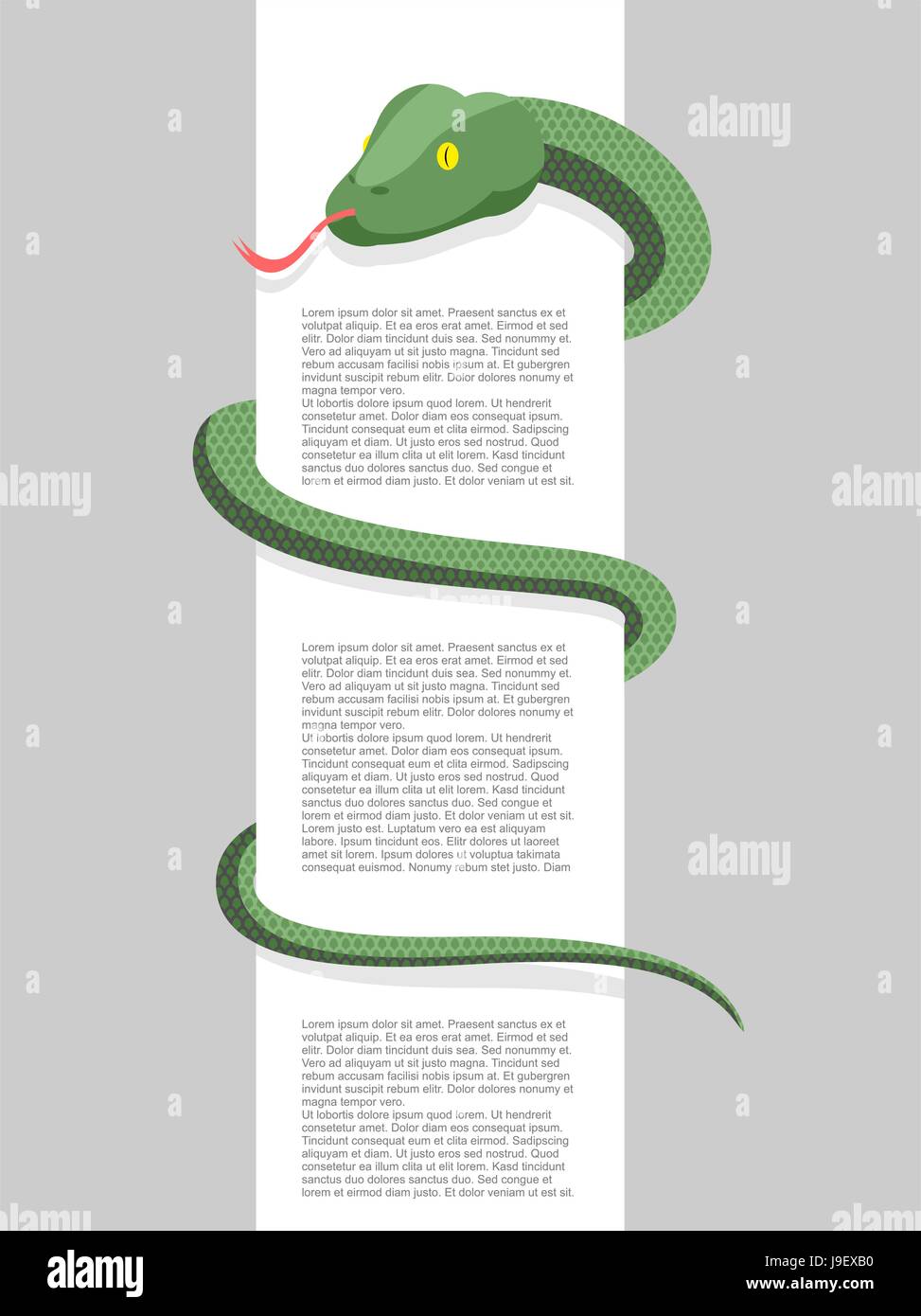 Snake wraps around. With space for text. Vector illustration. Reptile ...