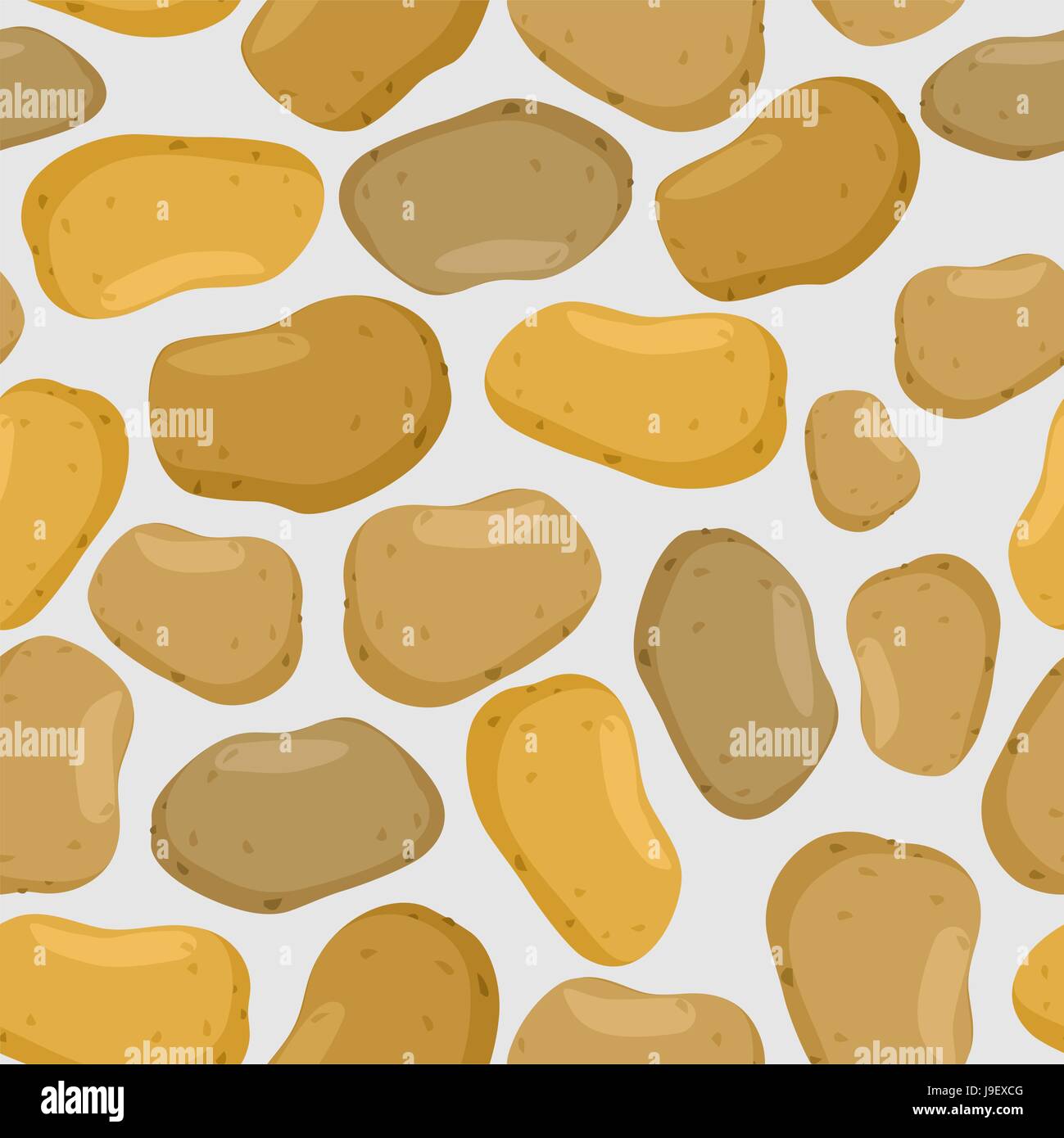 Potato seamless pattern. Vector background ripe vegetable potatoes ...