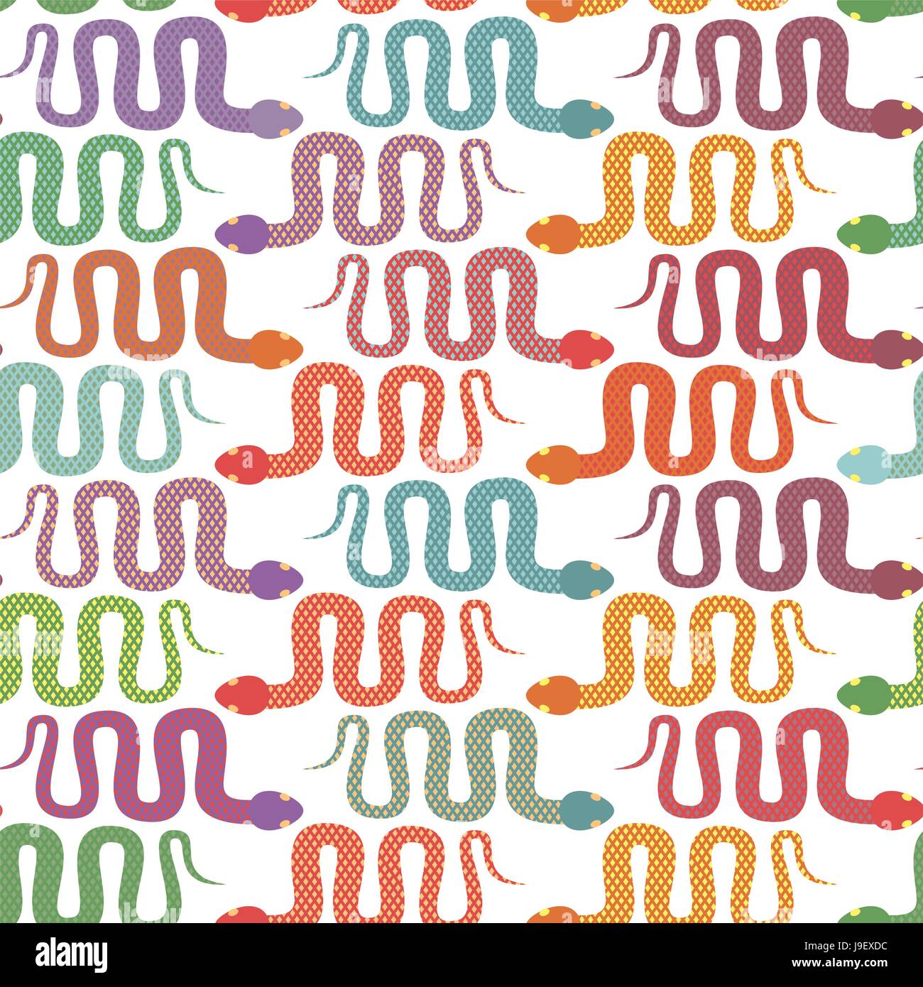 Background of many snakes. Colorful reptiles are crawling. Vector ...