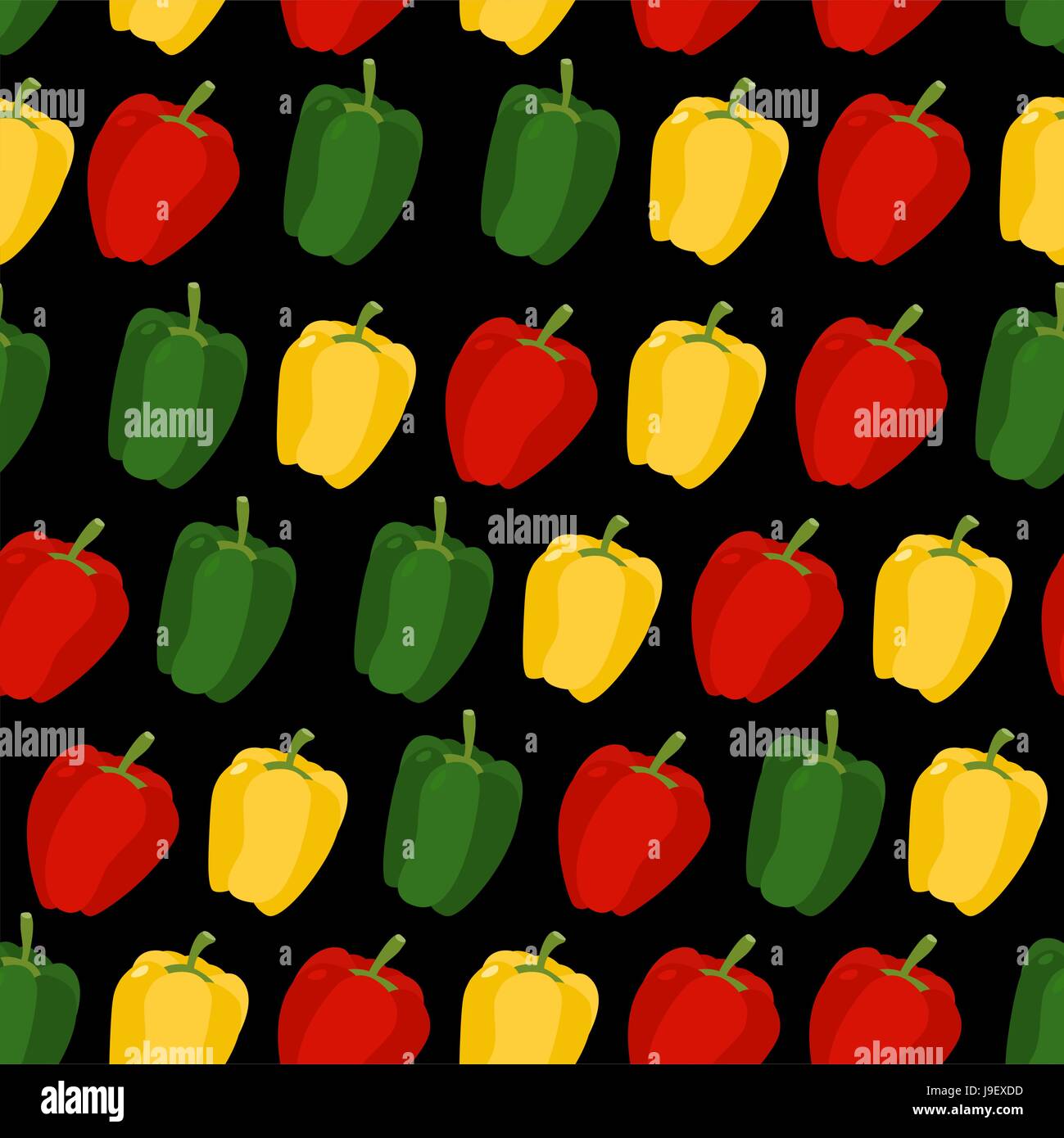 Background of sweet pepper. Vector seamless pattern of vegetables ...