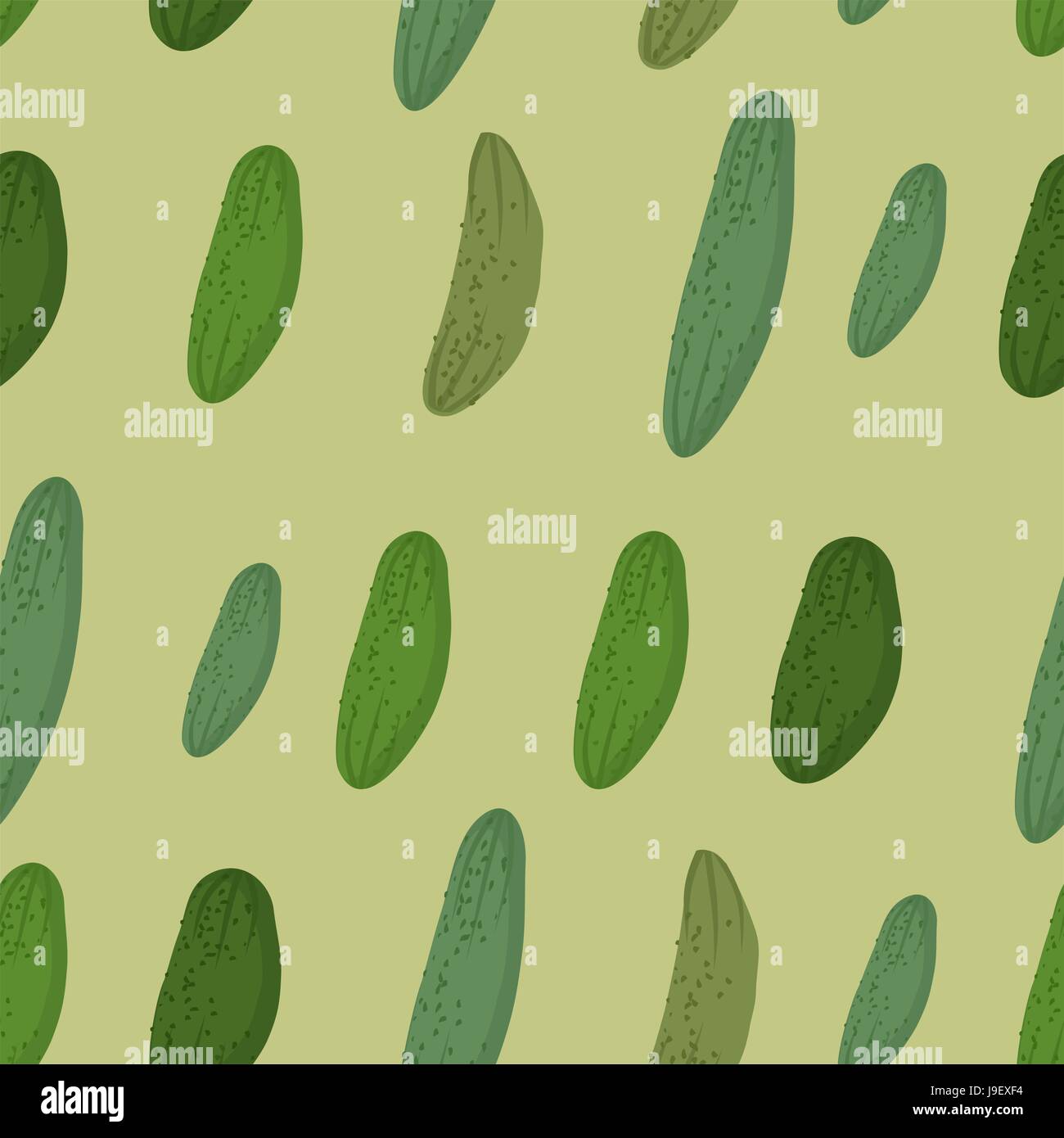 Background of green cucumber. Vector seamless pattern of vegetables ...