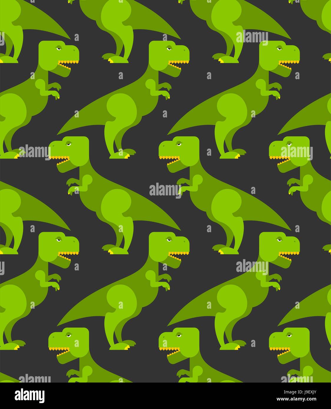 Tyrannosaurus t-rex seamless pattern. Background of big green ...