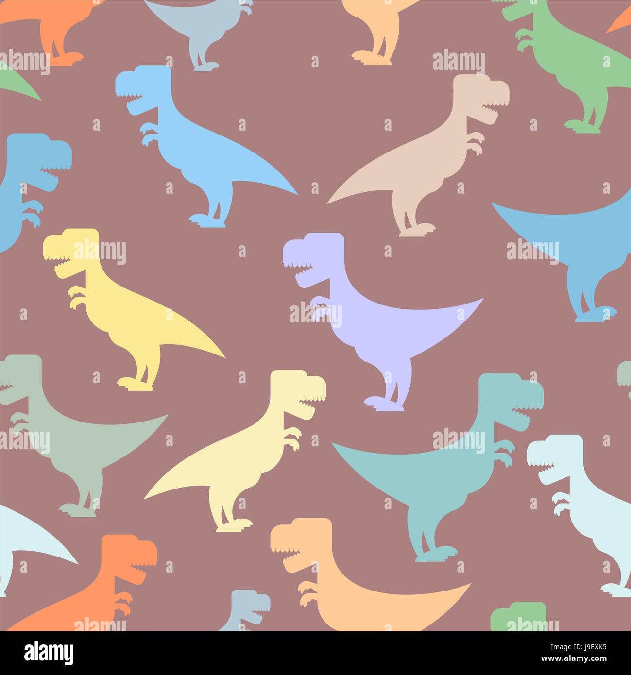 Color cute dinosaurs seamless background. Repeating pattern of ...