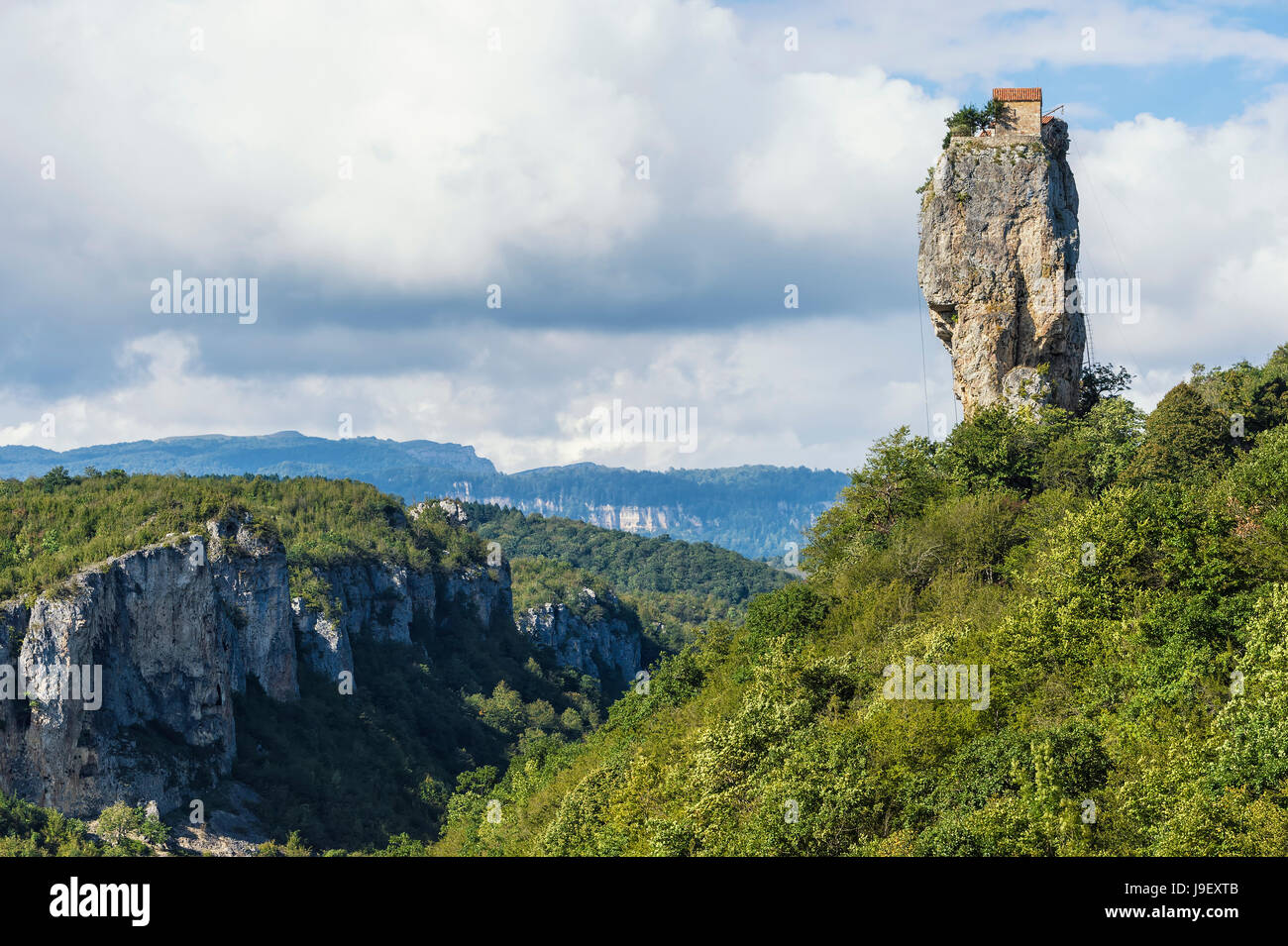 Katskhi pillar, Natural limestone monolith known as the Pillar of Life ...