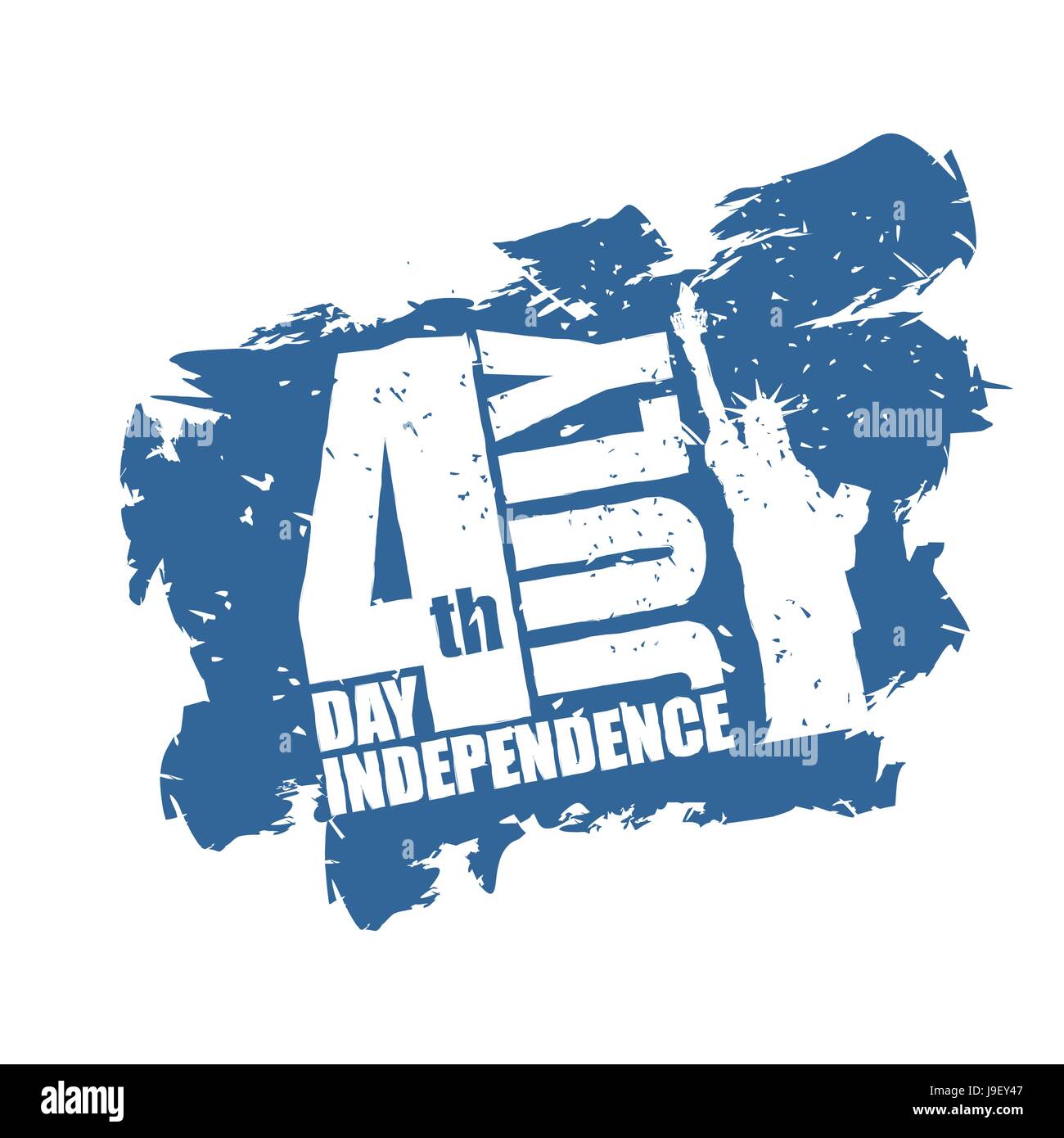 Independence Day in USA. Statue of Liberty in grunge style. Brush ...