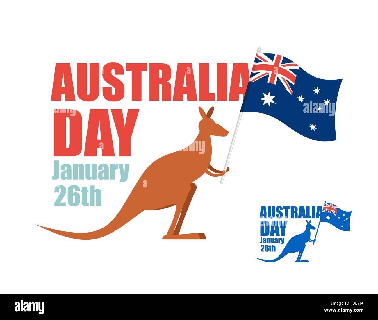 Australia day. Illustration for patriotic holiday of country. Kangaroo ...
