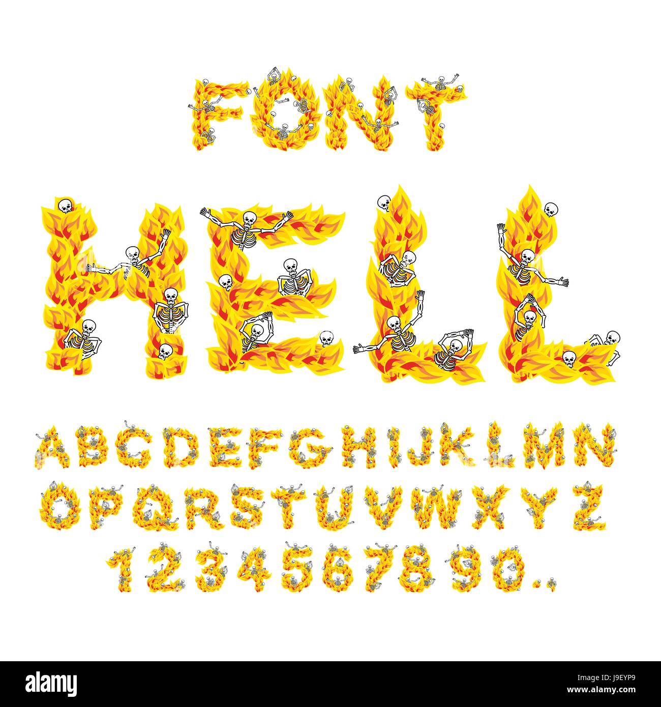 Hell font. inferno ABC. Fire letters. Sinners in hellfire. hellish ...