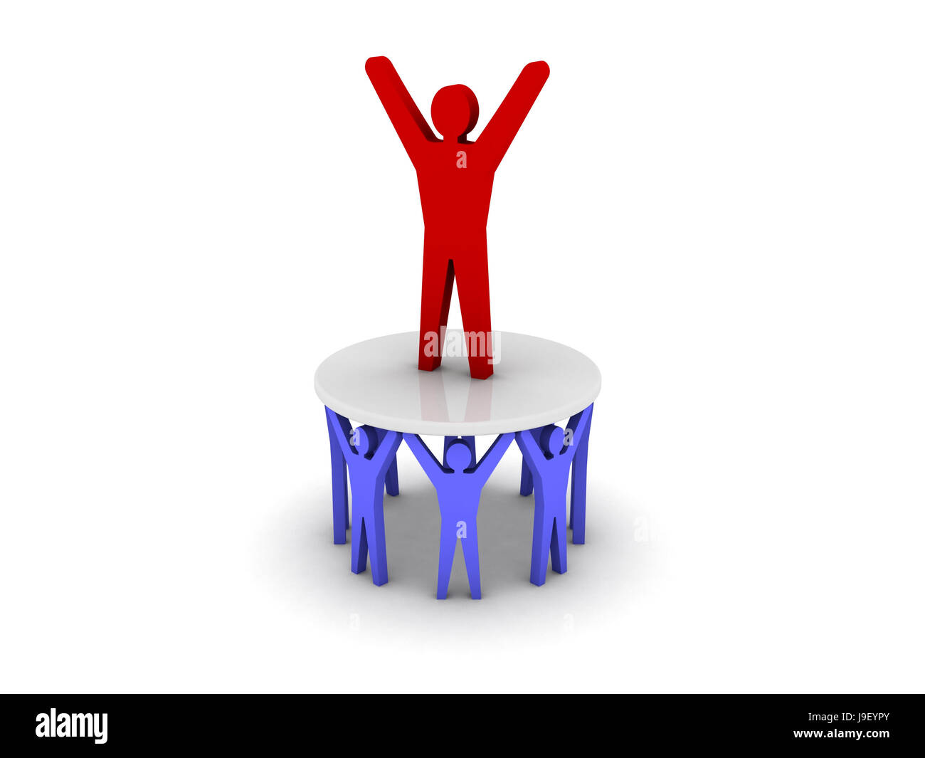 Success through the efforts of others. Leadership. Concept 3D ...