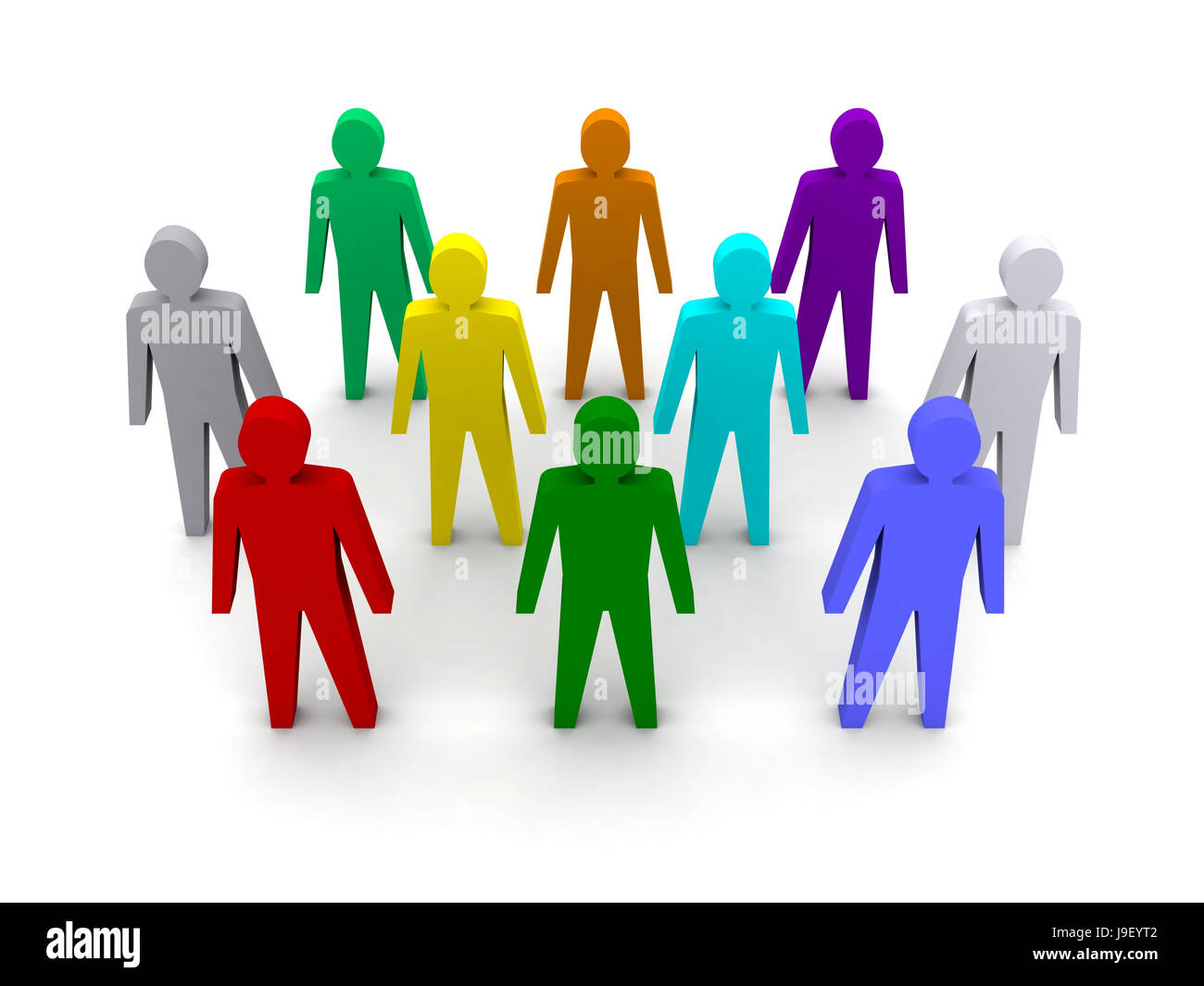 Group of different people. Concept 3D illustration Stock Photo - Alamy