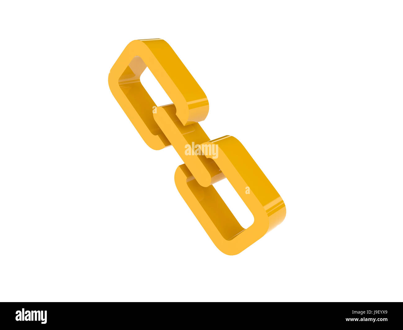 Golden link icon over white background. Concept 3D illustration Stock ...