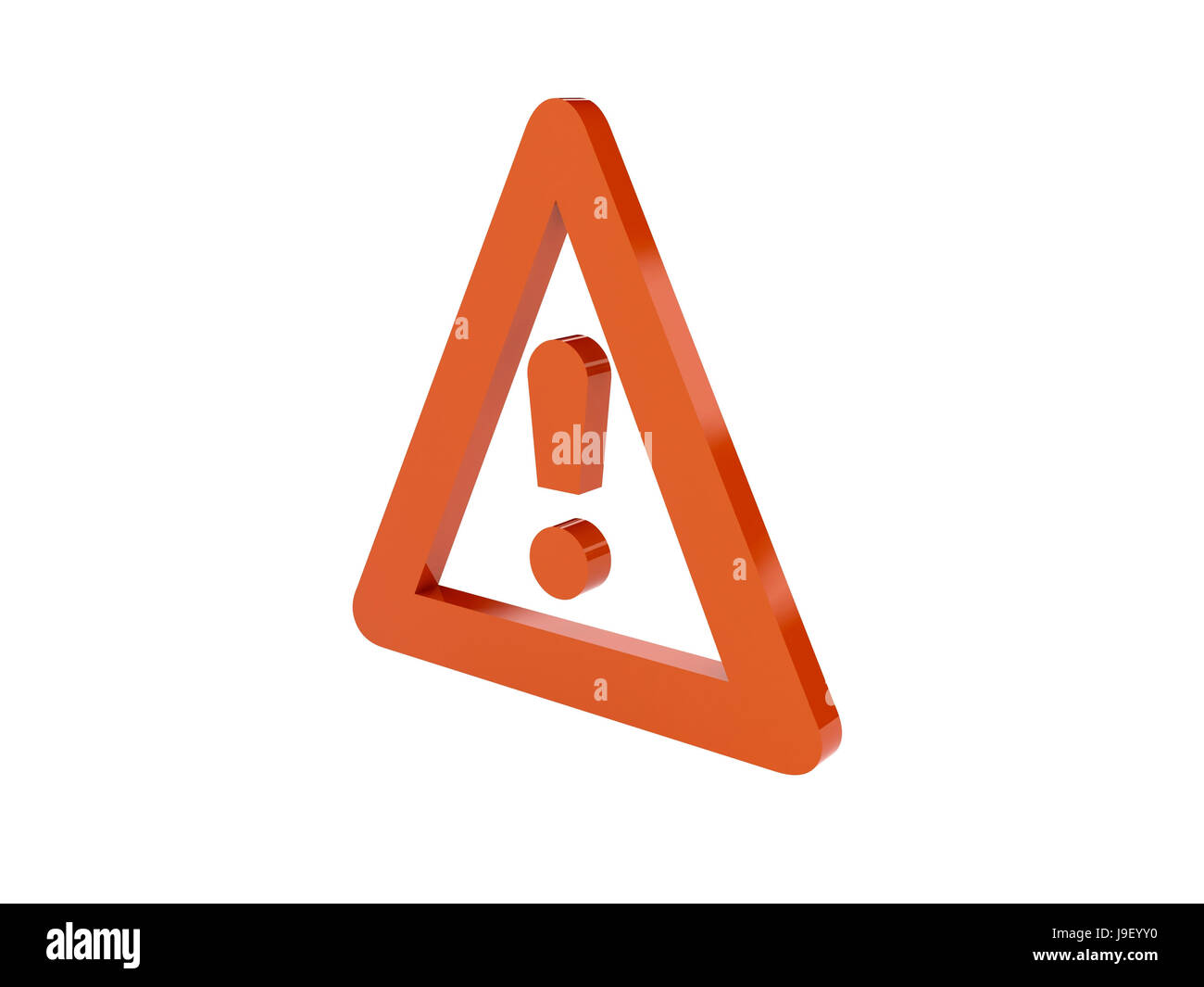 Warning icon over white background. Concept 3D illustration Stock Photo ...