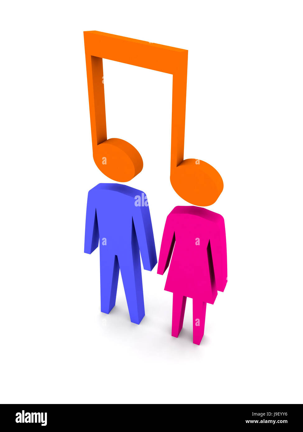 Music connecting people. Concept 3D illustration Stock Photo - Alamy