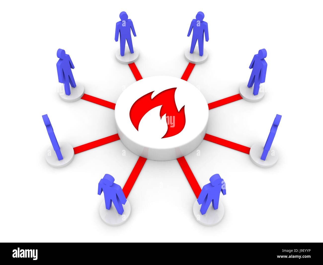 Team fire. Group inspiration. Concept 3D illustration Stock Photo - Alamy
