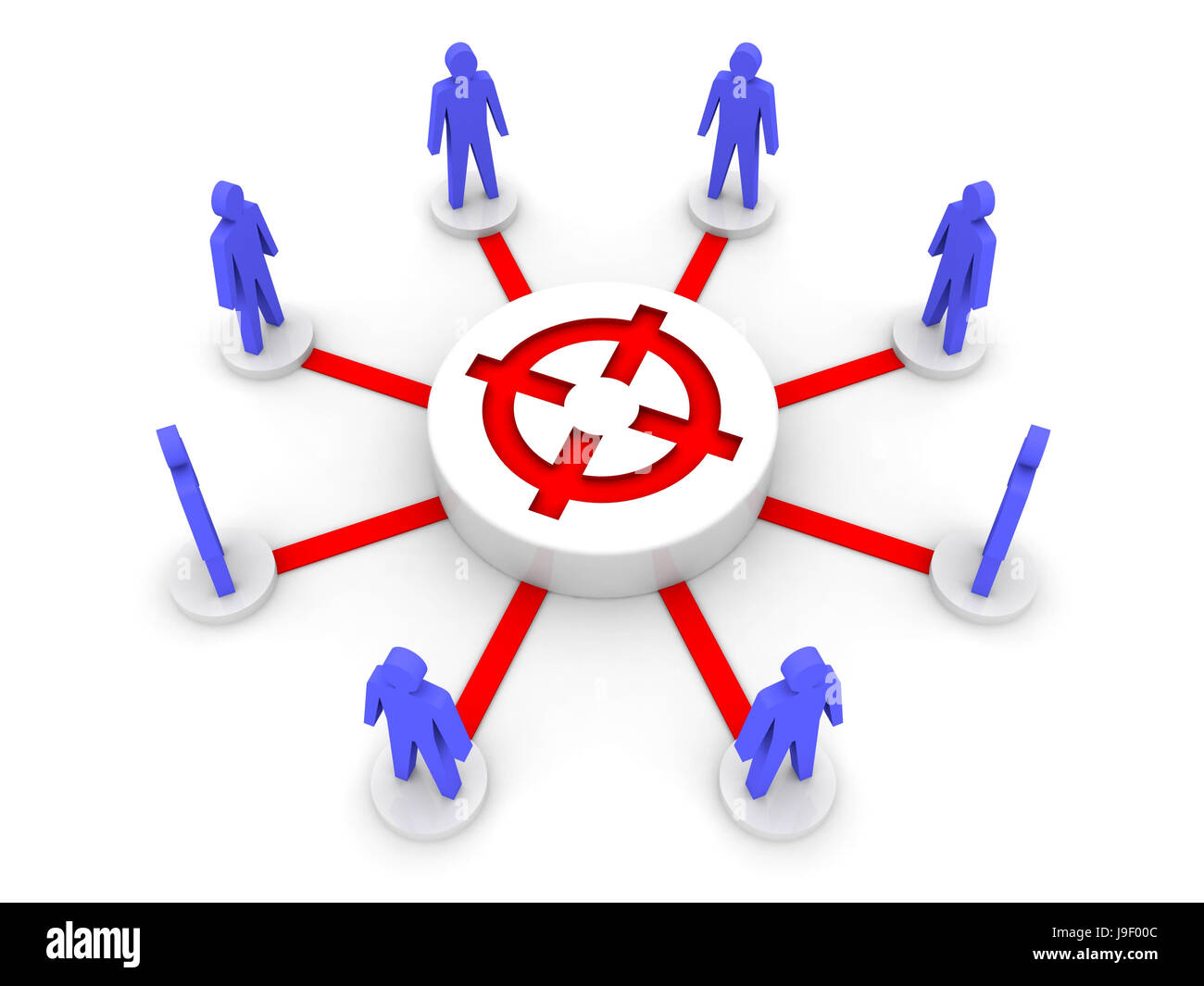 Team target. Common goal. Concept 3D illustration Stock Photo - Alamy