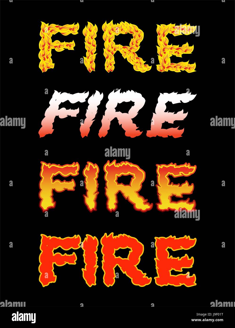 Fire text.Flame typography. Burning letters. fiery lettering Stock ...