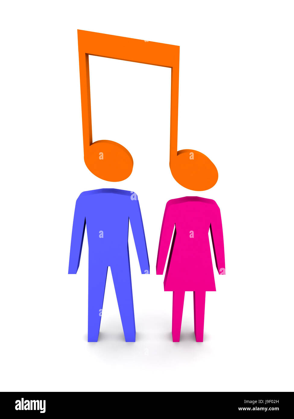 Music connecting people. Concept 3D illustration Stock Photo - Alamy