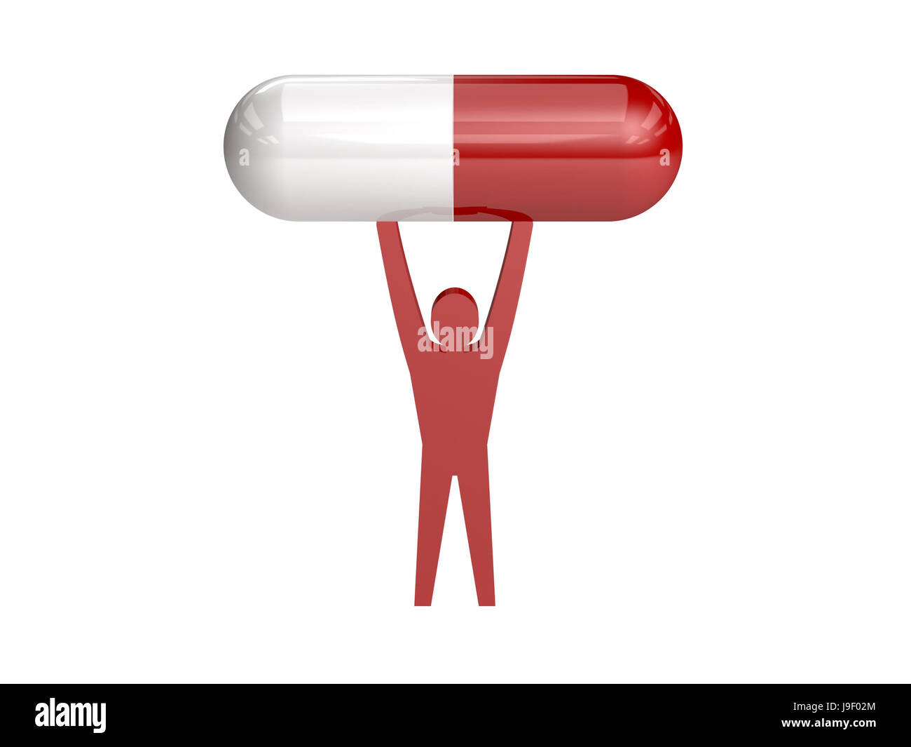 Man holding medical pill. Concept 3D illustration Stock Photo - Alamy