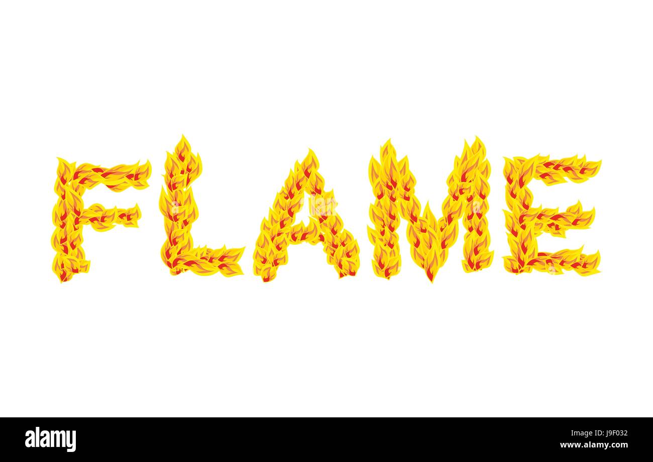 Flame. Fire typography. Burning letters. fiery lettering Stock Vector ...