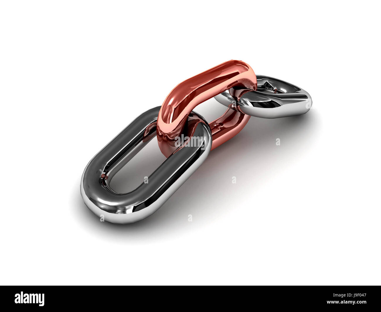 3D single chain link isolated on white background Stock Photo - Alamy