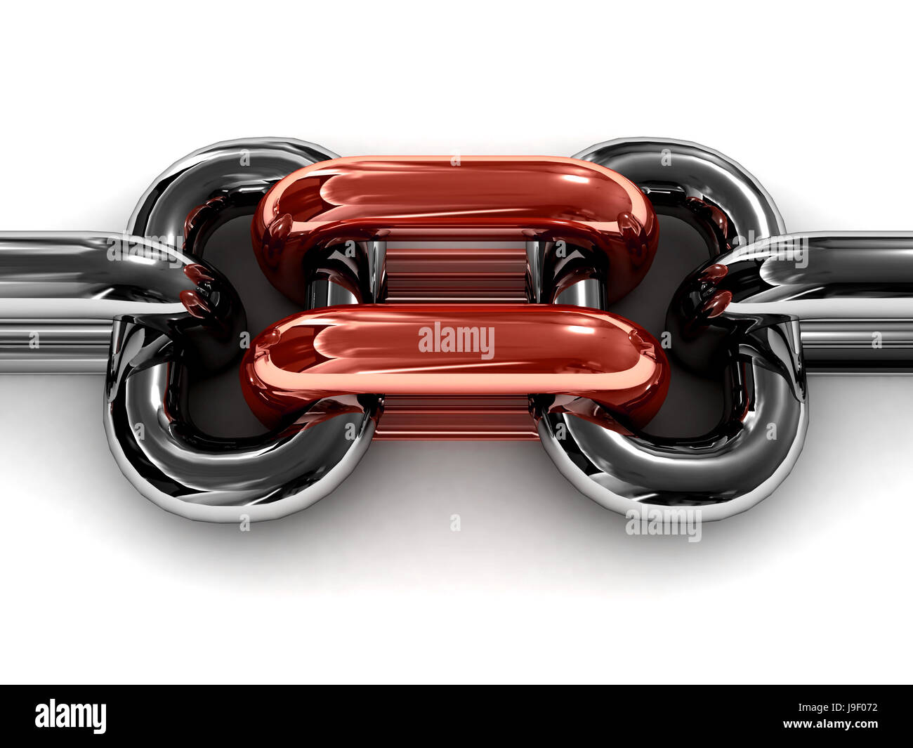 Double red chain link. Concept 3D illustration Stock Photo - Alamy