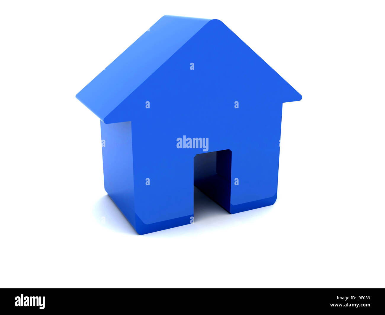 3D blue house. Concept illustration Stock Photo - Alamy