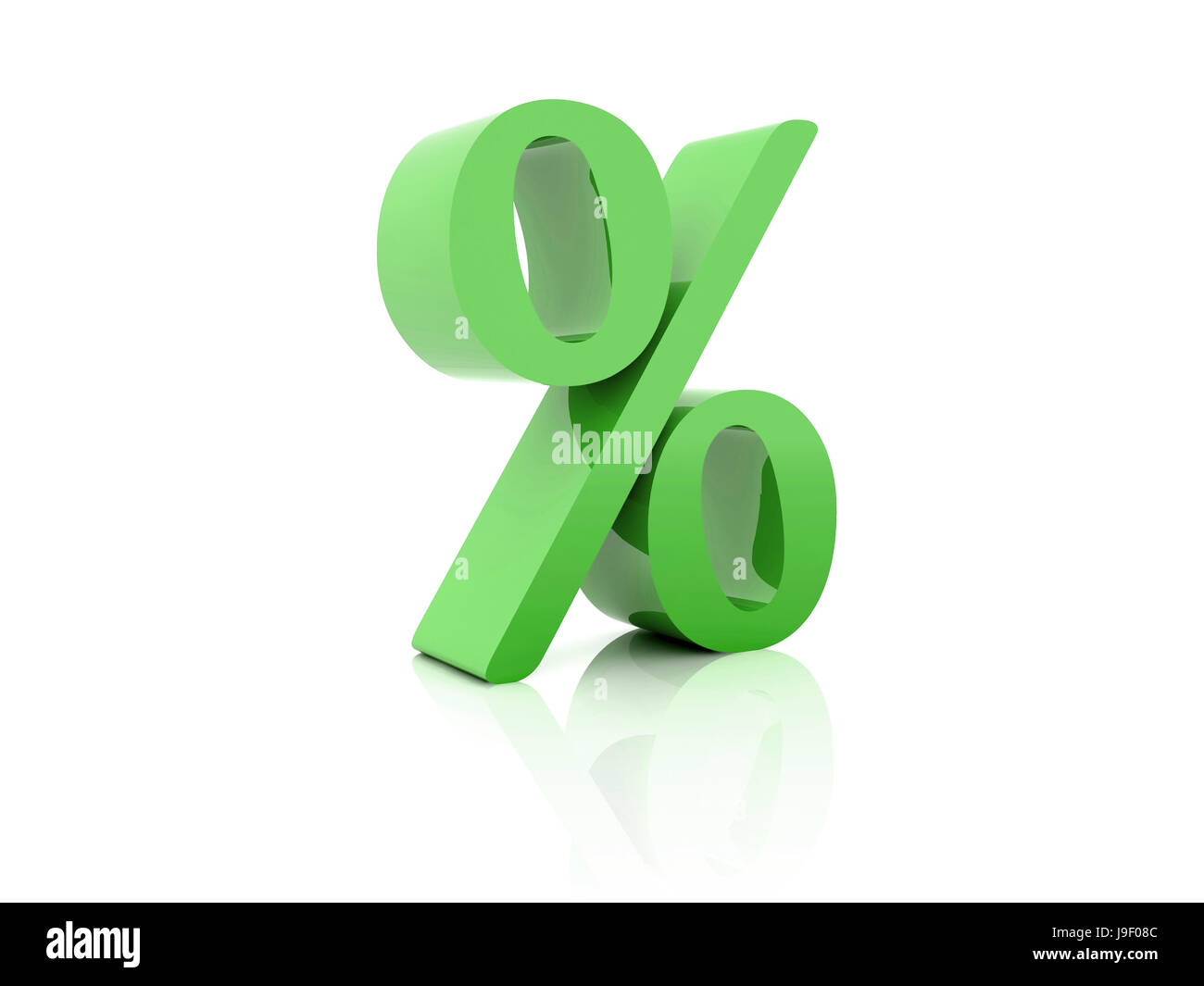Percent. Green on white background. Concept 3D illustration Stock Photo ...