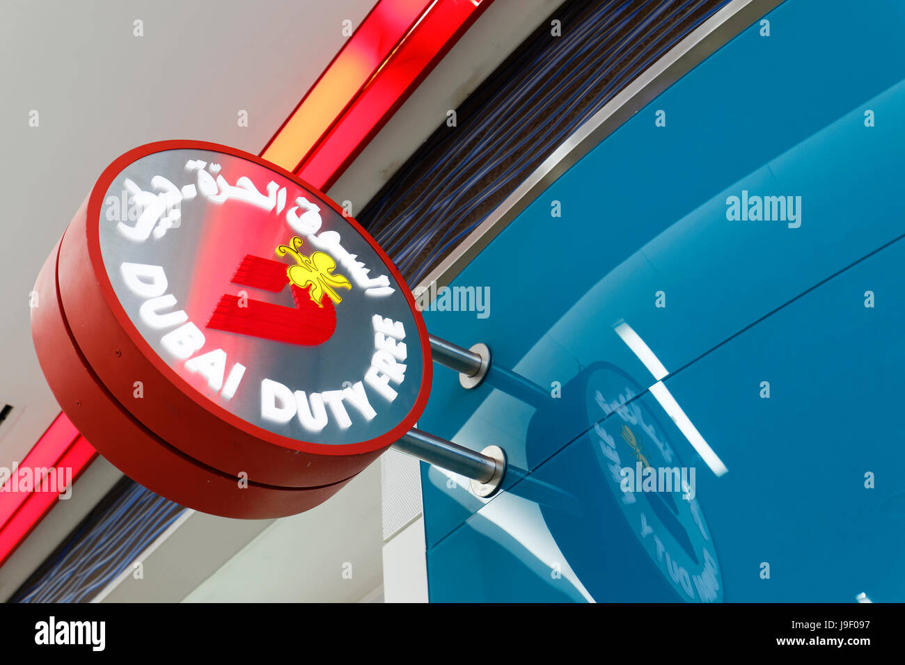 Duty Free sign, Dubai International Airport, United Arab Emirates Stock ...