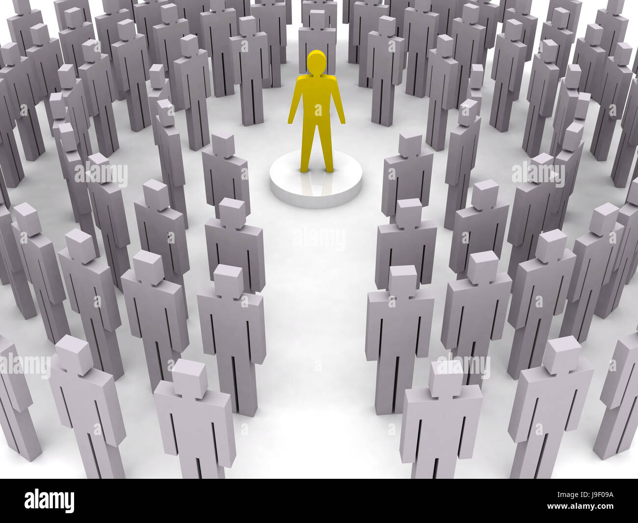 Leader in the crowd. Concept 3D illustration Stock Photo - Alamy