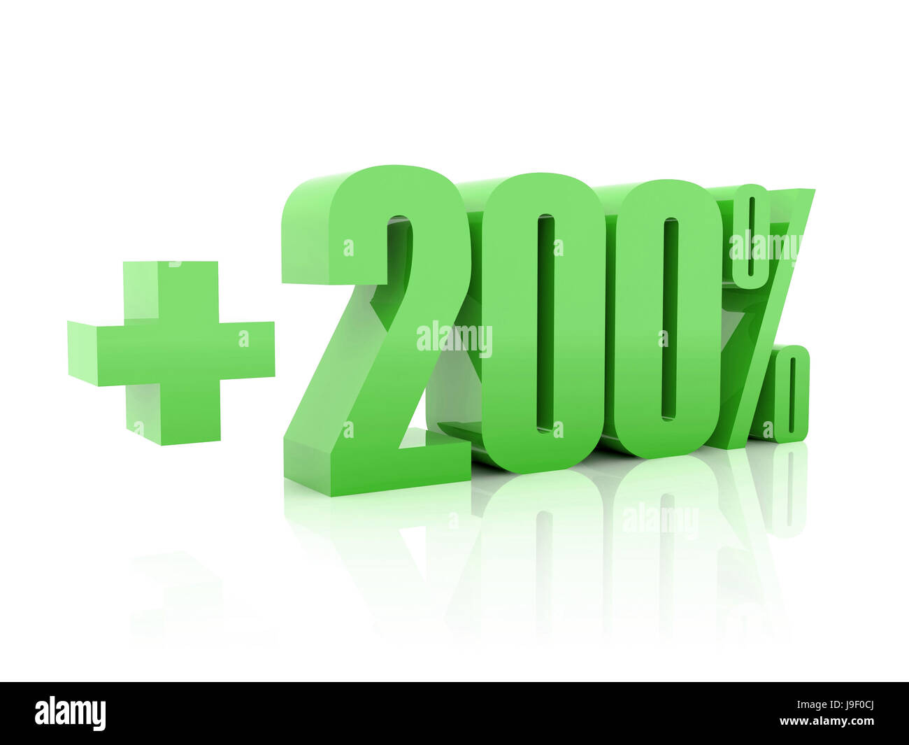 Plus 200 percent. Concept 3D illustration Stock Photo - Alamy
