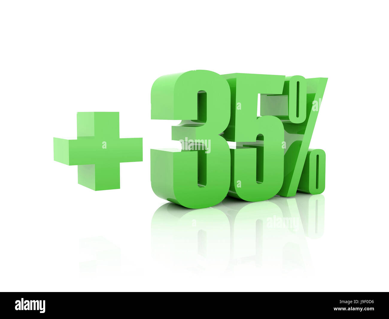 Plus 35 percent. Concept 3D illustration Stock Photo - Alamy