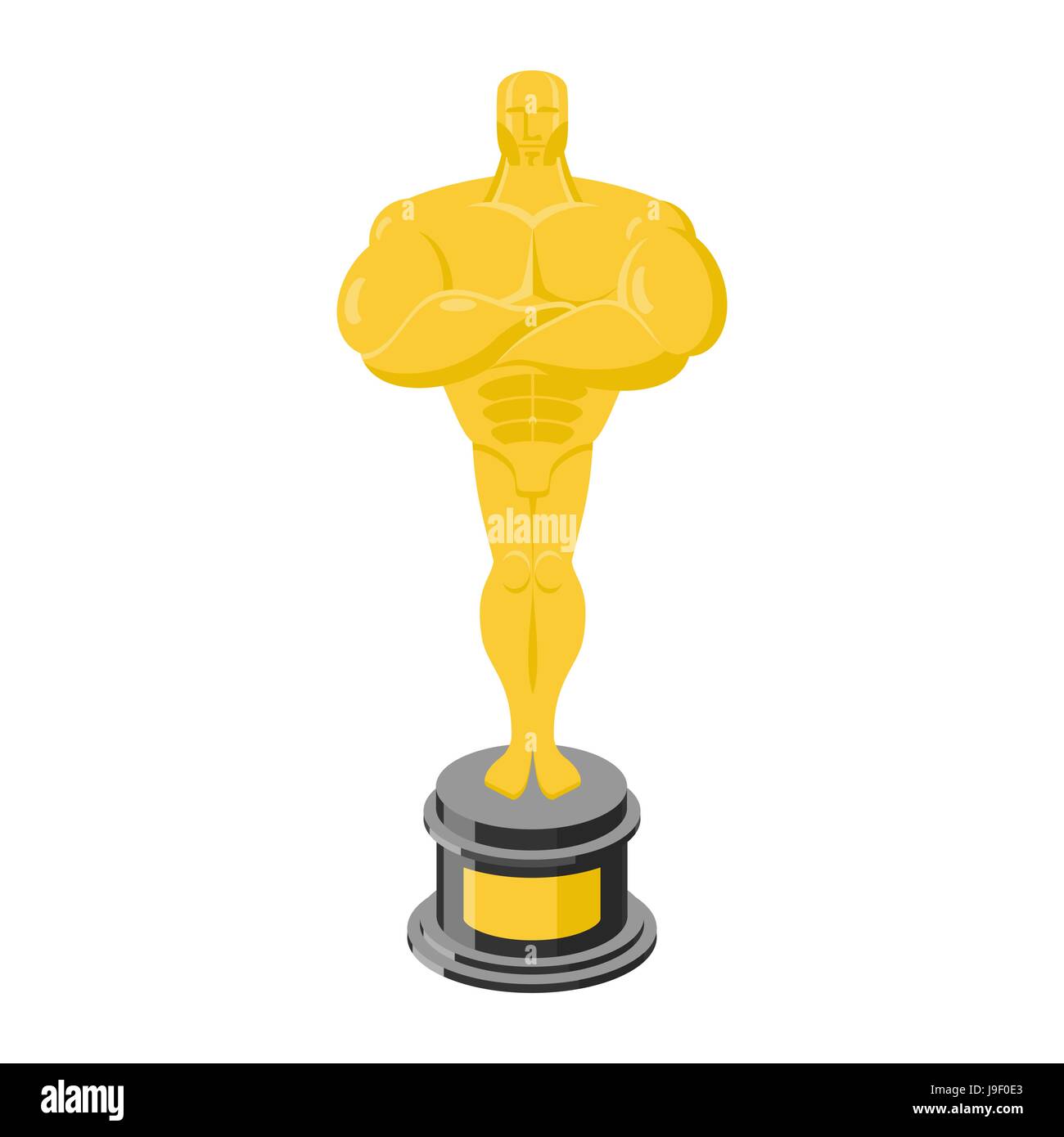 Golden statuette isolated. Golden statue on white background. Gold ...