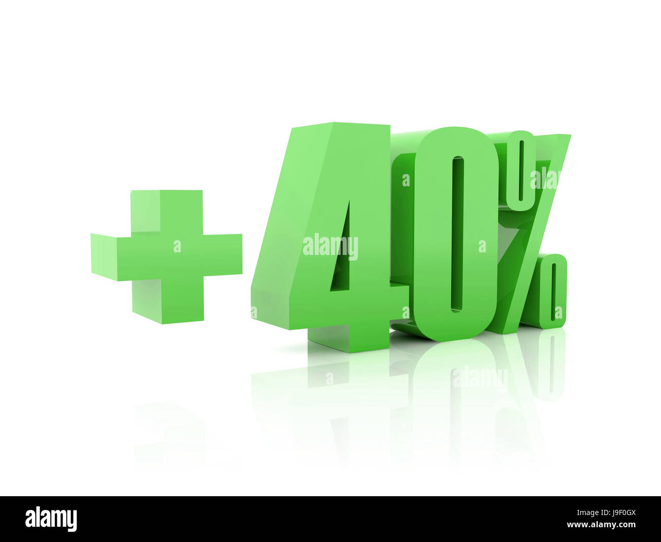 Plus 40 percent. Concept 3D illustration Stock Photo - Alamy