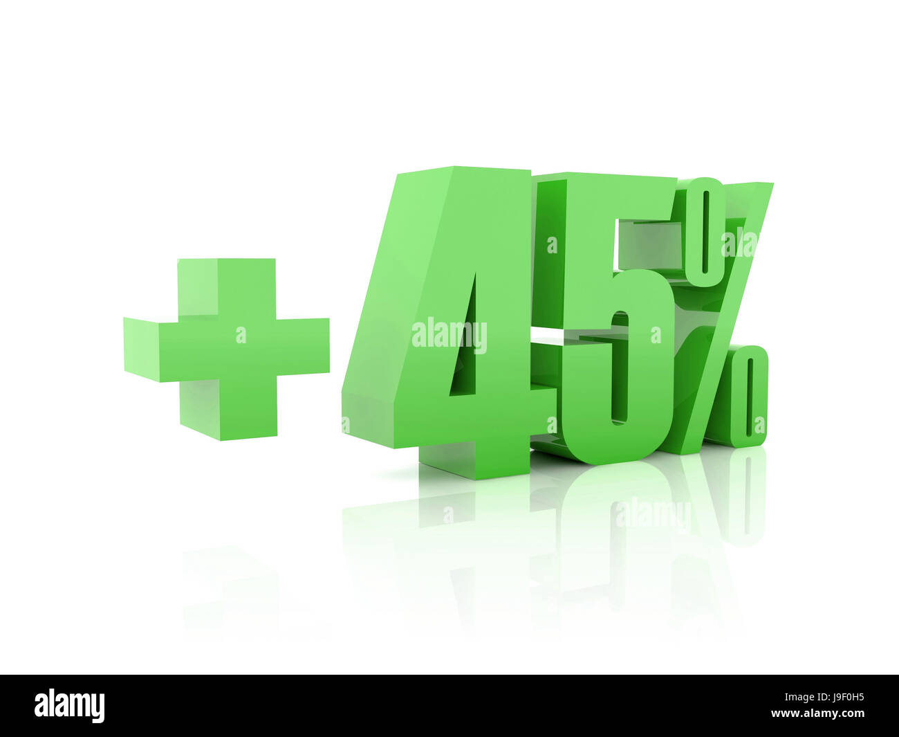 Plus 45 percent. Concept 3D illustration Stock Photo - Alamy