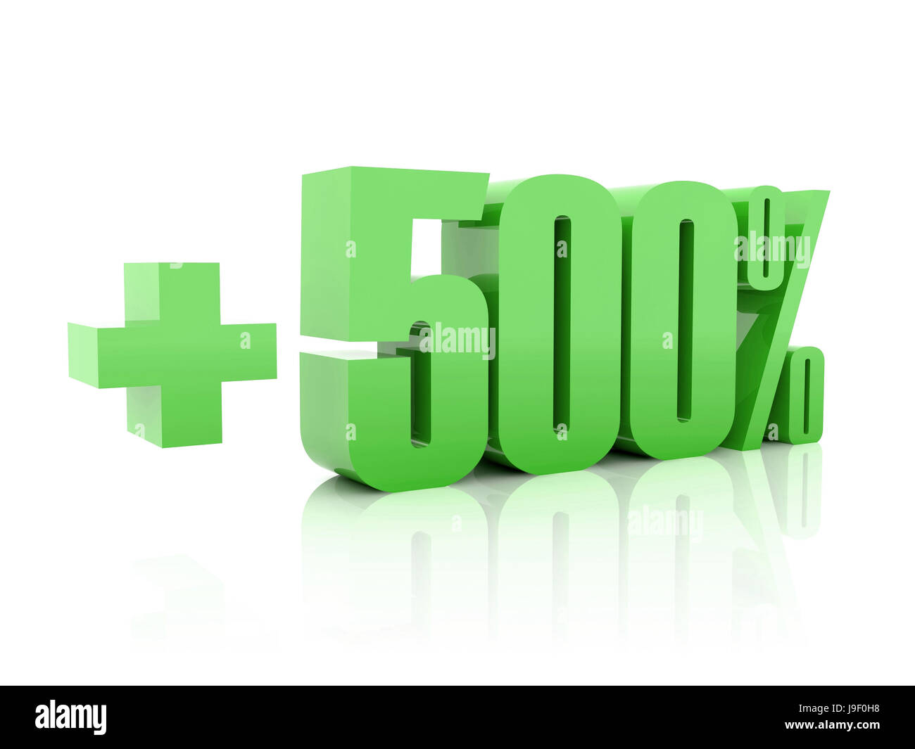 Plus 500 percent. Concept 3D illustration Stock Photo - Alamy